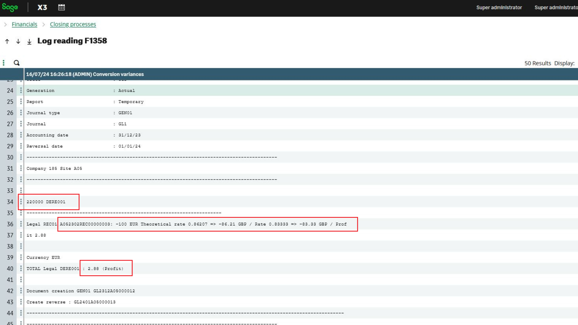Financial Closing - Conversion Variance Debtors & Creditors | Sage X3